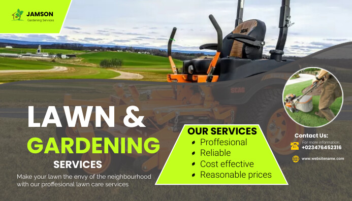 LAWN AND GARDENING SERVICES POSTER (1) Template | PosterMyWall