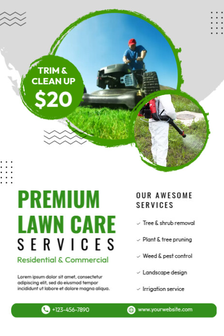 lawn and gardening services template | PosterMyWall