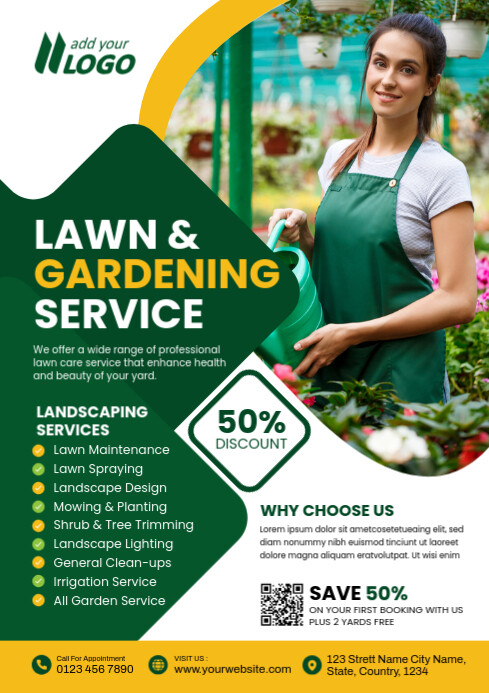 Lawn and Landscaping Flyer Template | PosterMyWall