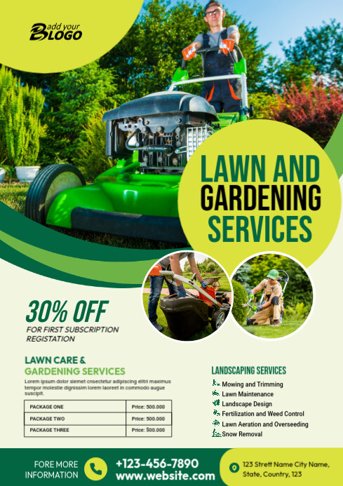 Lawn and Landscaping Flyer Template | PosterMyWall