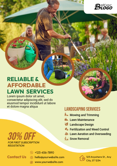 Lawn and Landscaping Flyer Template | PosterMyWall
