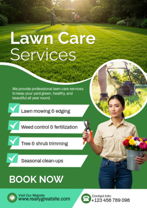 Lawn Care Services Poster Template – Professional Yard & Garden ...