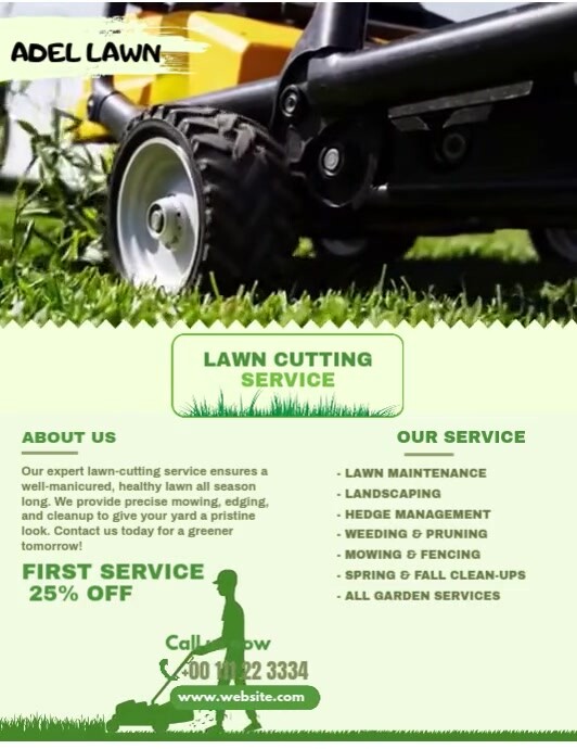 Lawn Cutting Service Discount Template | PosterMyWall