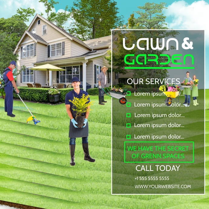 lawn garden & landscape service template | PosterMyWall