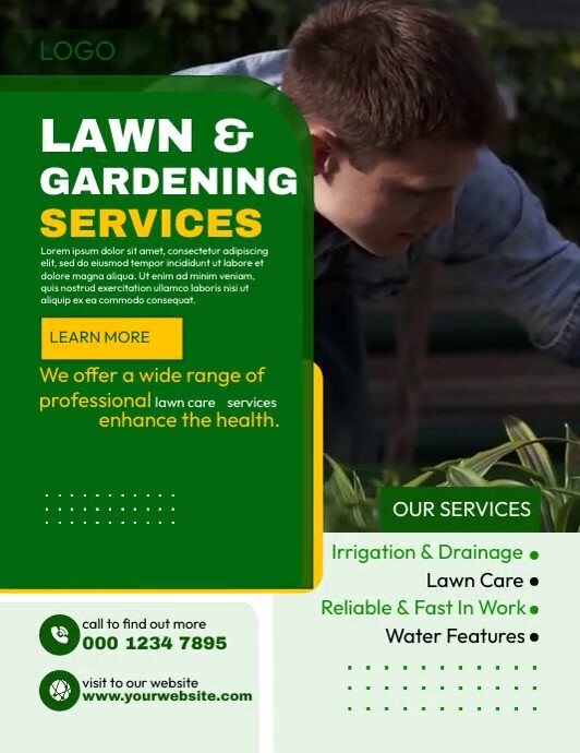 Lawn garden service Flyer post or template | PosterMyWall
