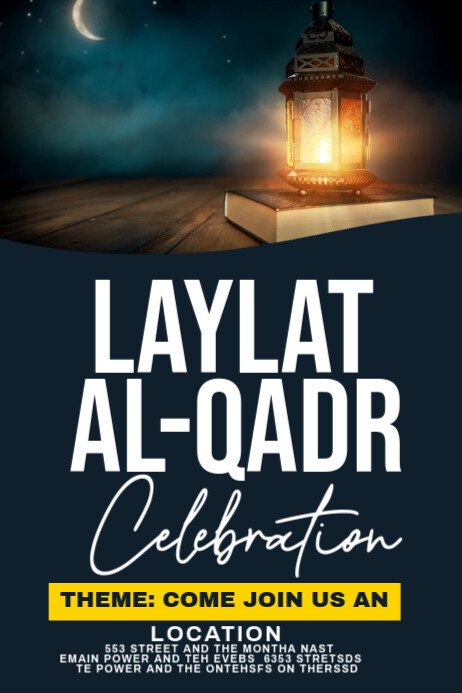 Modèle Noir Laylat Al-qadr Affiches | PosterMyWall