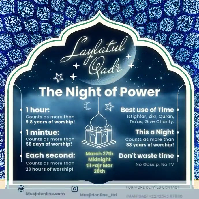 Plantilla de Laylatul Qadr Night Post Template | PosterMyWall