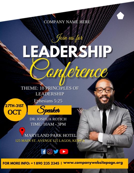 Leadership conference poster Template | PosterMyWall