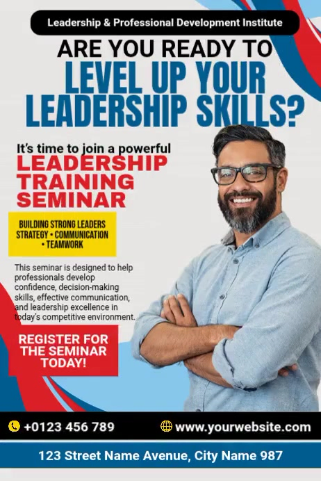 Plantilla de Leadership Training Seminar | PosterMyWall
