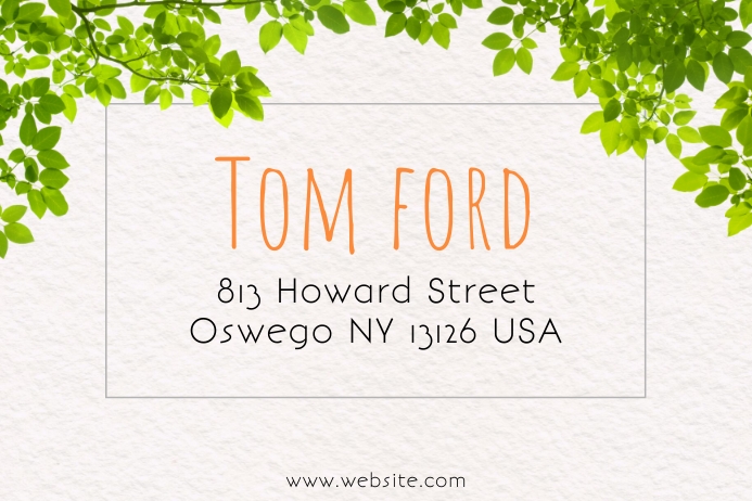 Plantilla de leaf address label card design template | PosterMyWall