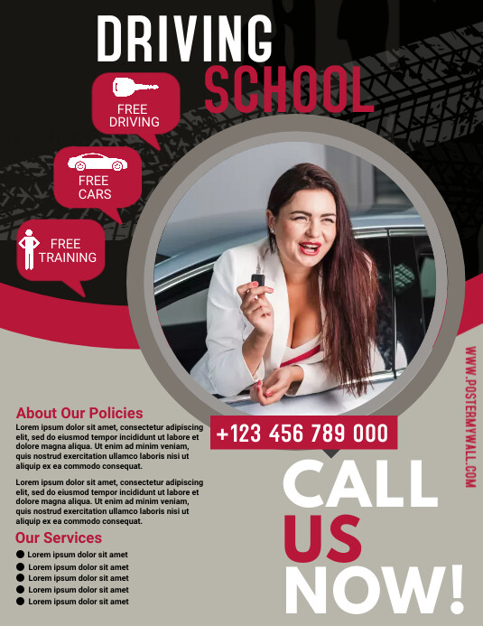 Learn Driving, Driving School Template | PosterMyWall