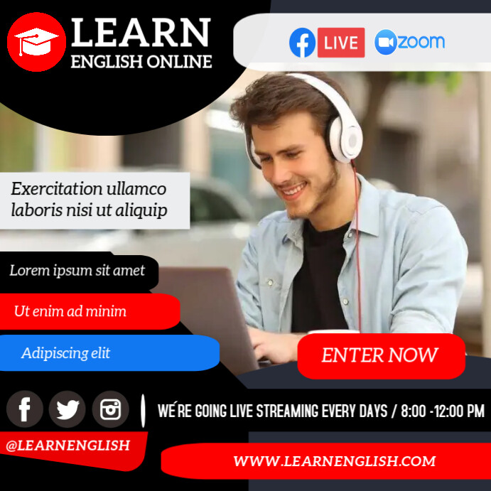 LEARN ENGLISH Template | PosterMyWall
