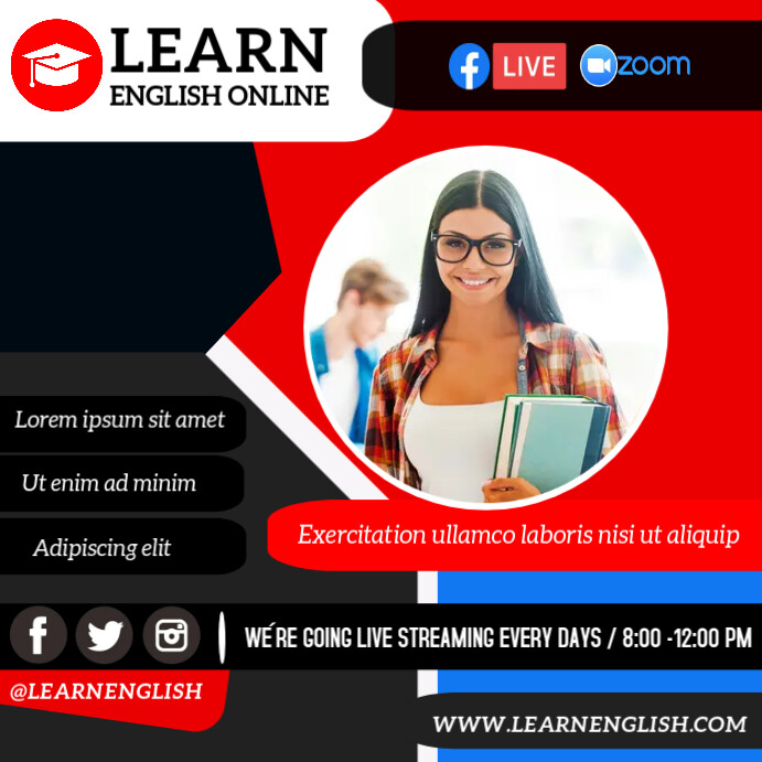 LEARN ENGLISH Template | PosterMyWall