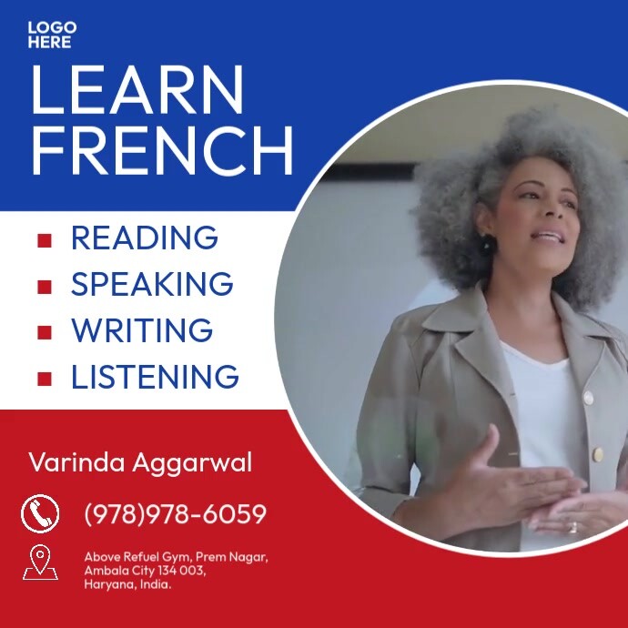 Learn French Template | PosterMyWall