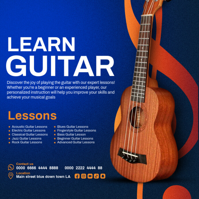 Learn guitar Template | PosterMyWall