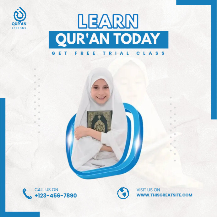 Learn Qur'an Lessons ads Template | PosterMyWall