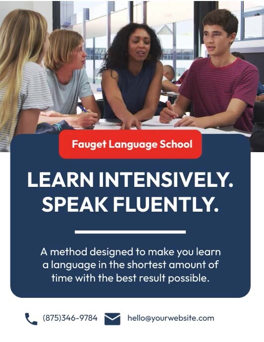 Learn Speak Fluently Template | PosterMyWall
