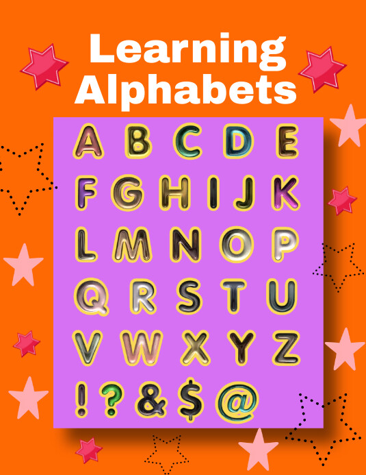Learning alphabets A4 template | PosterMyWall
