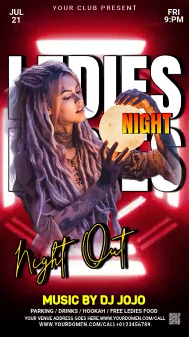 LEDIES NIGHT PARTY' Template | PosterMyWall