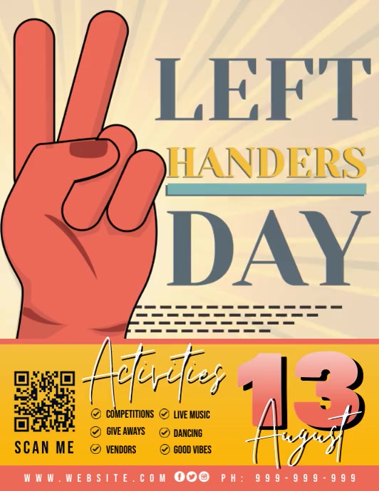 Copy of Left Handers Day Video Poster | PosterMyWall
