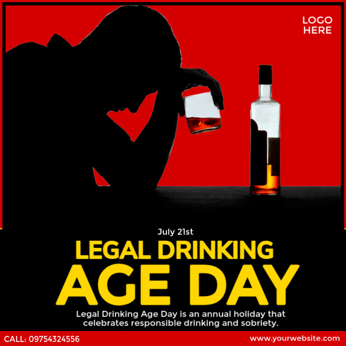 Legal Drinking Age Day Template | PosterMyWall