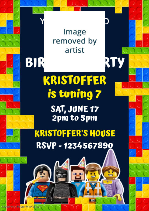 Plantilla de Lego Birthday Invitation Template | PosterMyWall