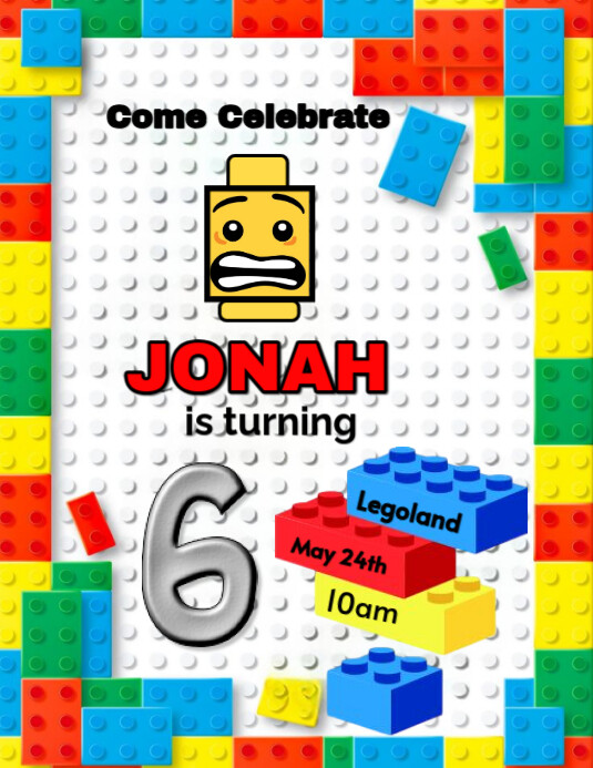 Lego Birthday Party Printable Blank Invitations Birthday Party