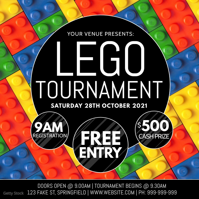 Plantilla de Cartel Del Torneo de Lego | PosterMyWall