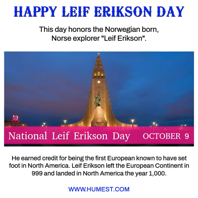 LEIF ERIKSON DAY Template | PosterMyWall