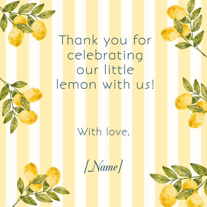 Lemon Baby Shower tag Template | PosterMyWall