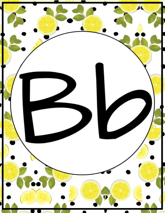 Lemon classroom alphabet posters Template | PosterMyWall