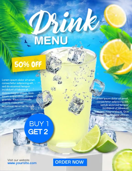 Lemon Juice Drinks Template | PosterMyWall