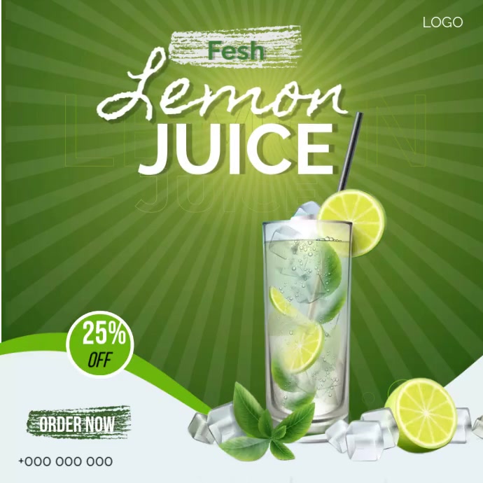 Lemon Juice Menu Template | PosterMyWall