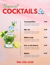 Minimal Cocktail Menu Template | PosterMyWall