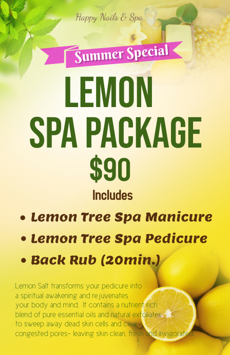 lemon spa Template | PosterMyWall
