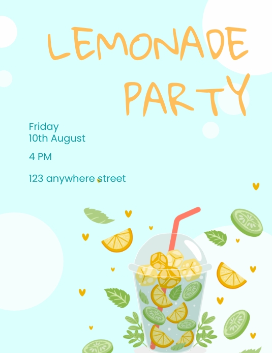Lemonade Party Invite Template | PosterMyWall