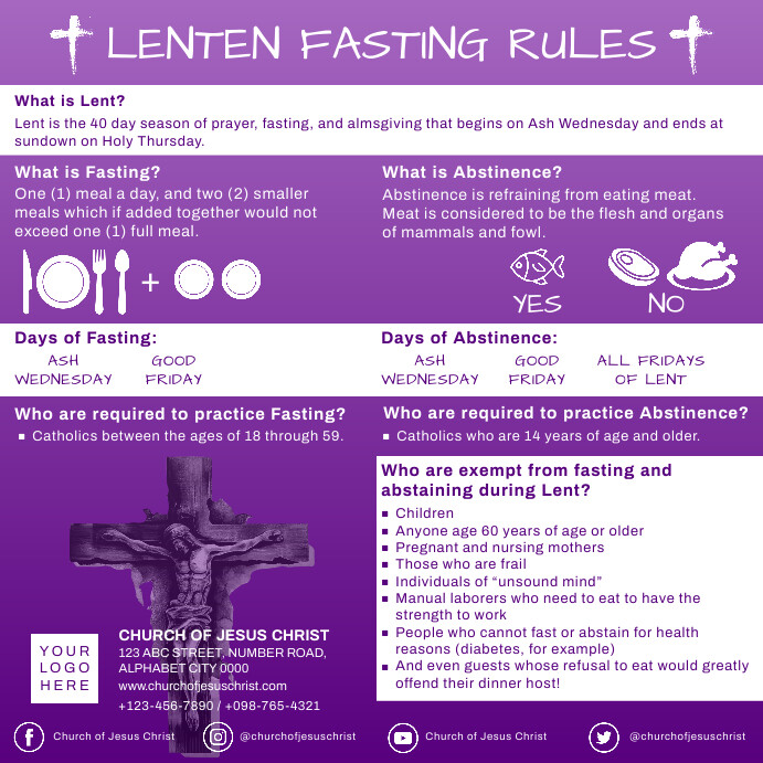 Lenten Fasting Rules Template | PosterMyWall