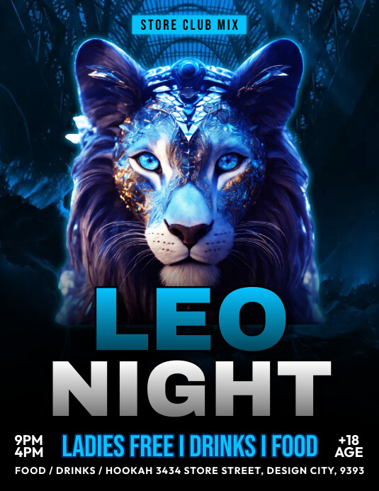 Leo Night Club Template | PosterMyWall