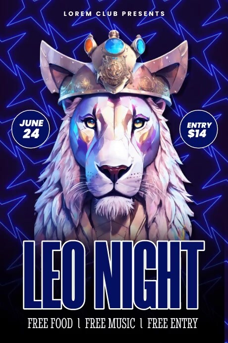 Plantilla de Leo Night Party | PosterMyWall