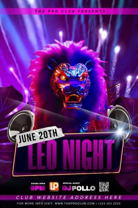 Leo Night Poster Template | PosterMyWall