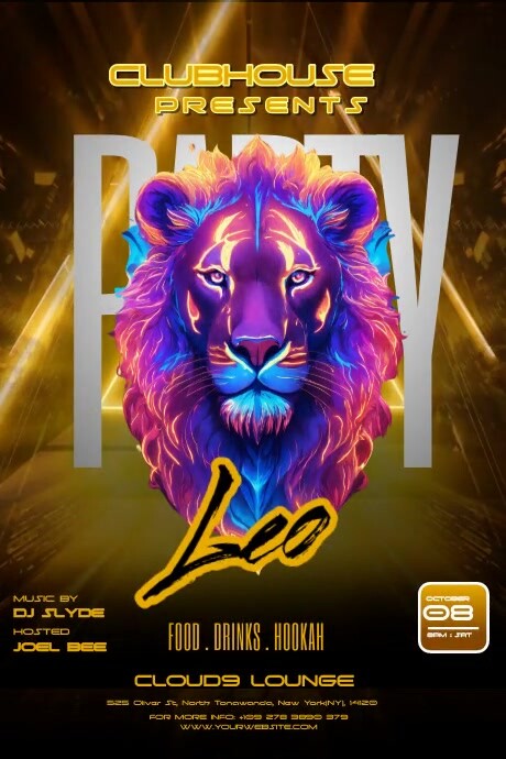 Leo Party Ads Template | PosterMyWall