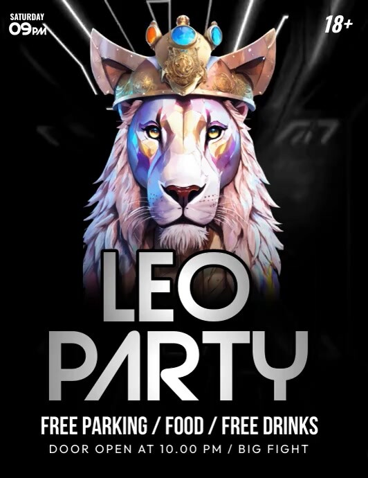 Plantilla de Leo Party Night | PosterMyWall