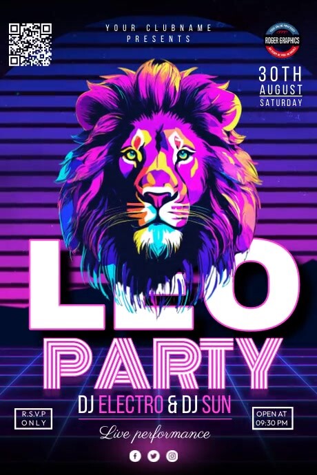 Leo Party Night Template | PosterMyWall
