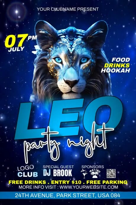 Leo Party Night Template | PosterMyWall