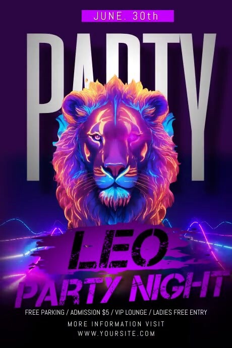 Leo Party Night Template | PosterMyWall