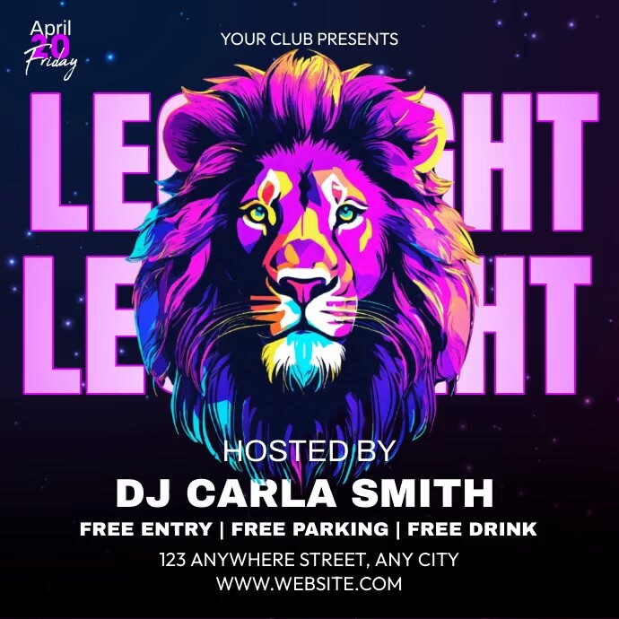Leo Party Takeover Template | PosterMyWall