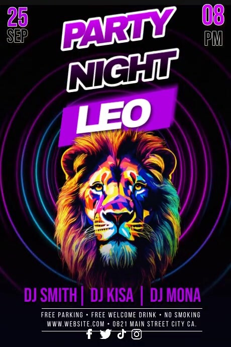 leo party template | PosterMyWall