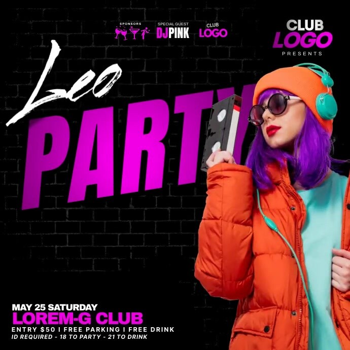 Leo Party Template | PosterMyWall