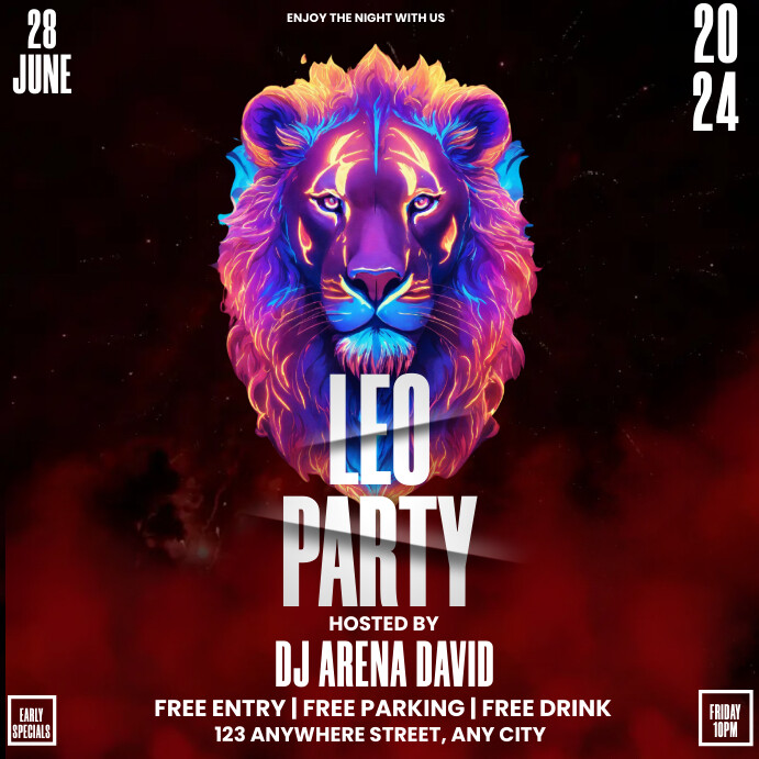 Leo Party Template | PosterMyWall