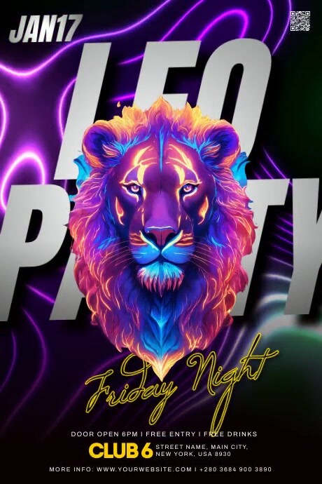 Leo Party Template | PosterMyWall